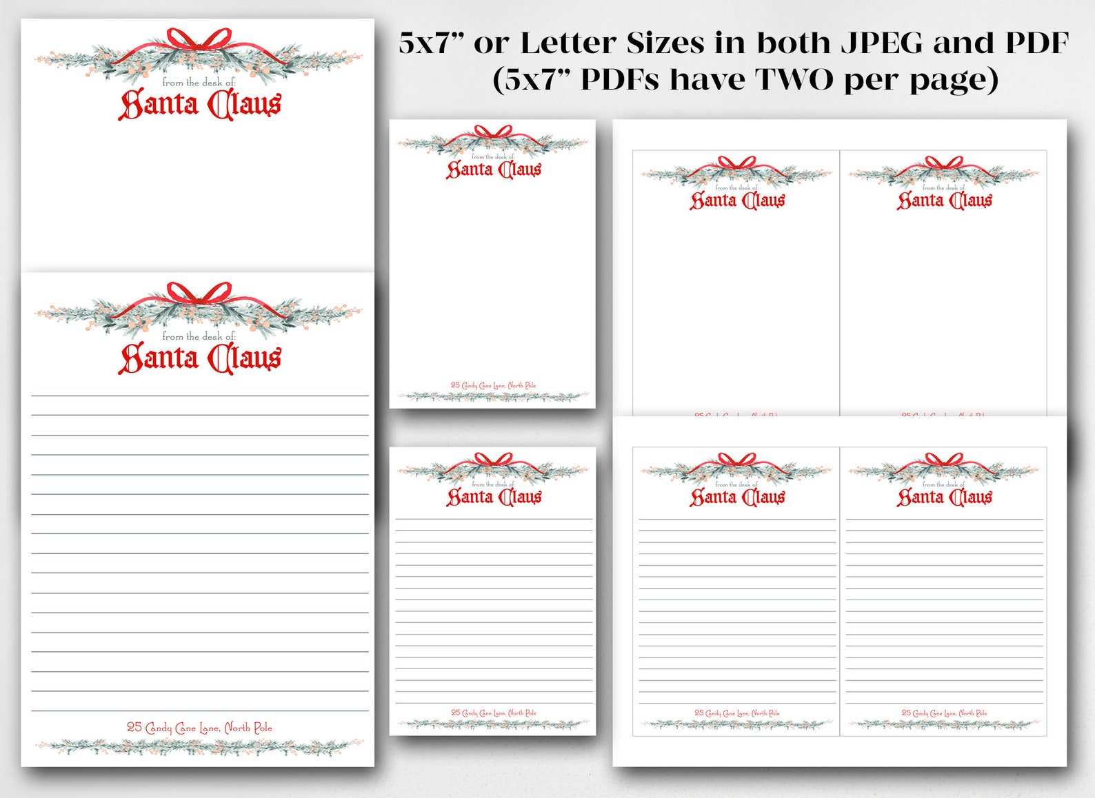 Printable Santa Letterhead | Letter From Santa | Santa Claus Letter ...