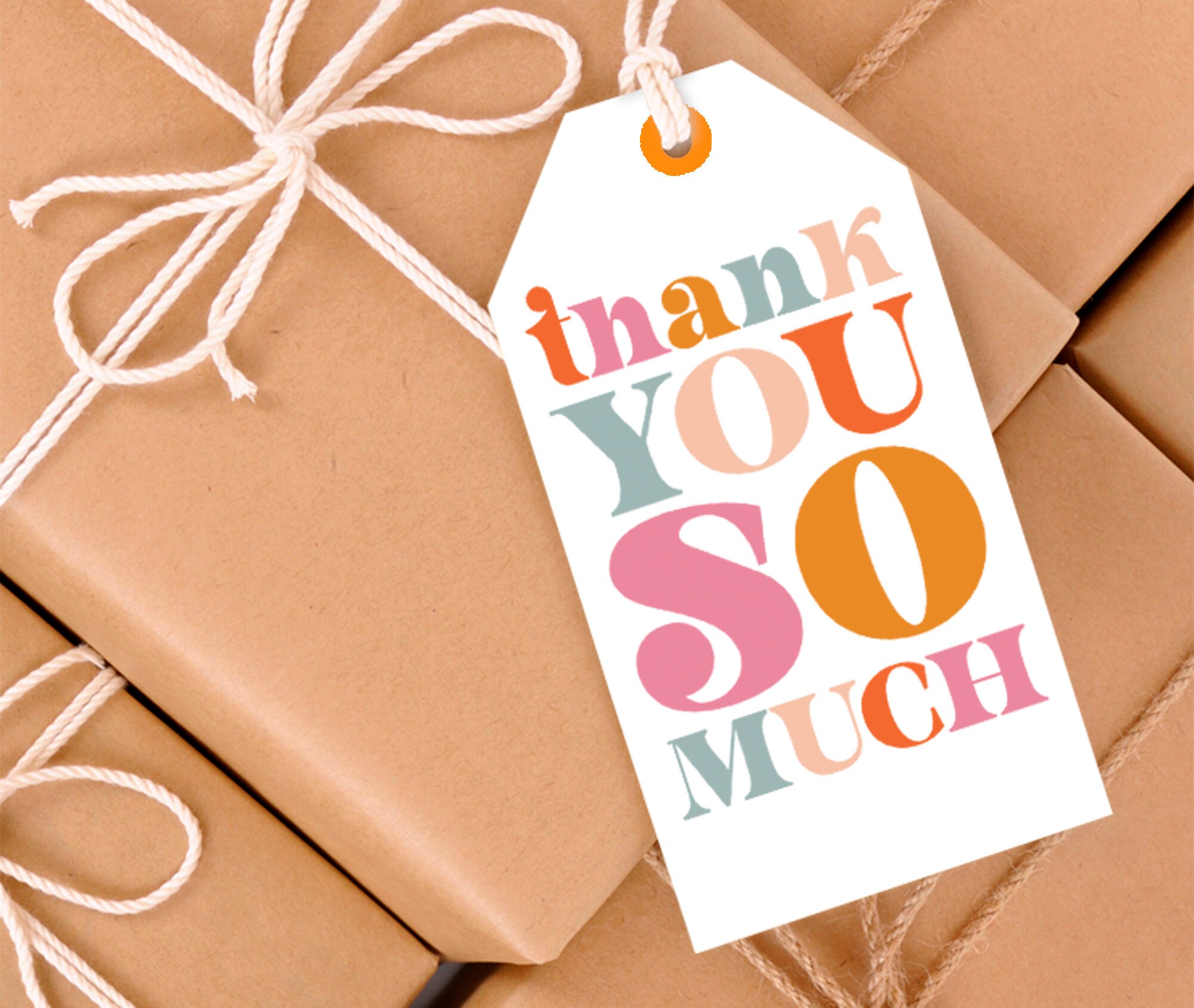 Printable Thank You Tags | Editable Template | Fun Vintage Retro Design ...