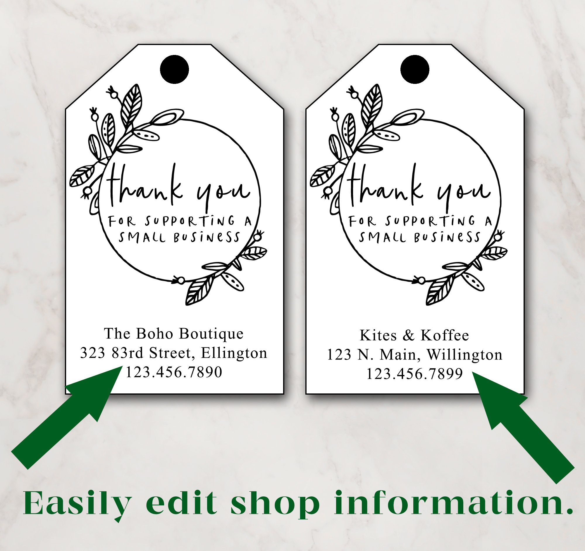 Small Business Thank You Tag Printables | Editable Template for ...
