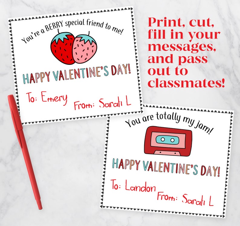 24 Printable Classroom Valentines | Bonus Printable Teacher Valentine ...