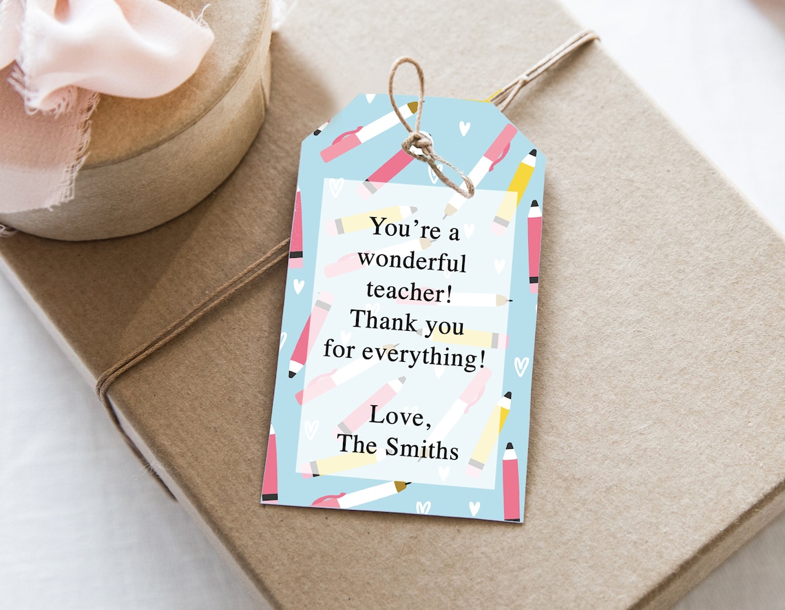 Printable Teacher Appreciation Gift Tags | Editable Template ...