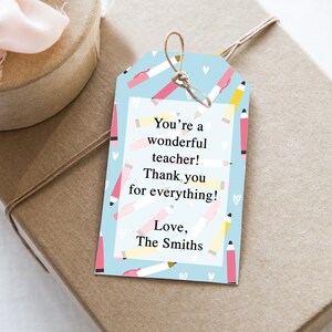 Printable Teacher Appreciation Gift Tags | Editable Template ...