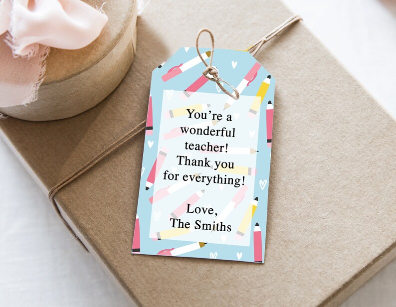 Printable Teacher Appreciation Gift Tags | Editable Template ...
