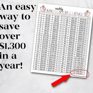 Printable Savings Tracker | Weekly Savings Challenge | Personal Finance ...