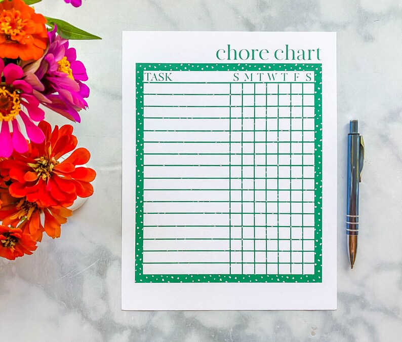 Colorful Dotted Chore Charts | Kids Chore Chart | Responsibility Chart ...