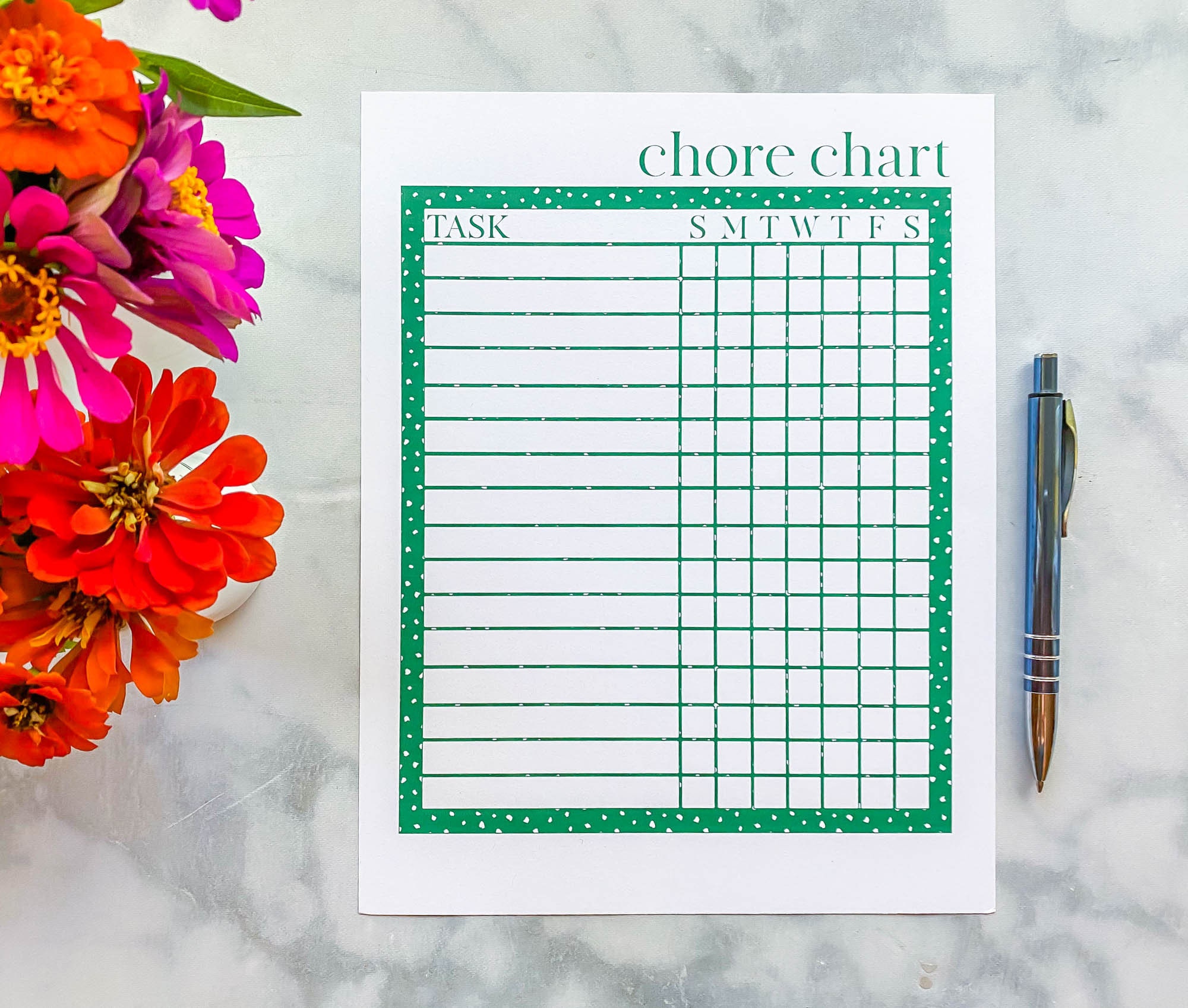 Colorful Dotted Chore Charts Kids Chore Chart Responsibility Chart ...