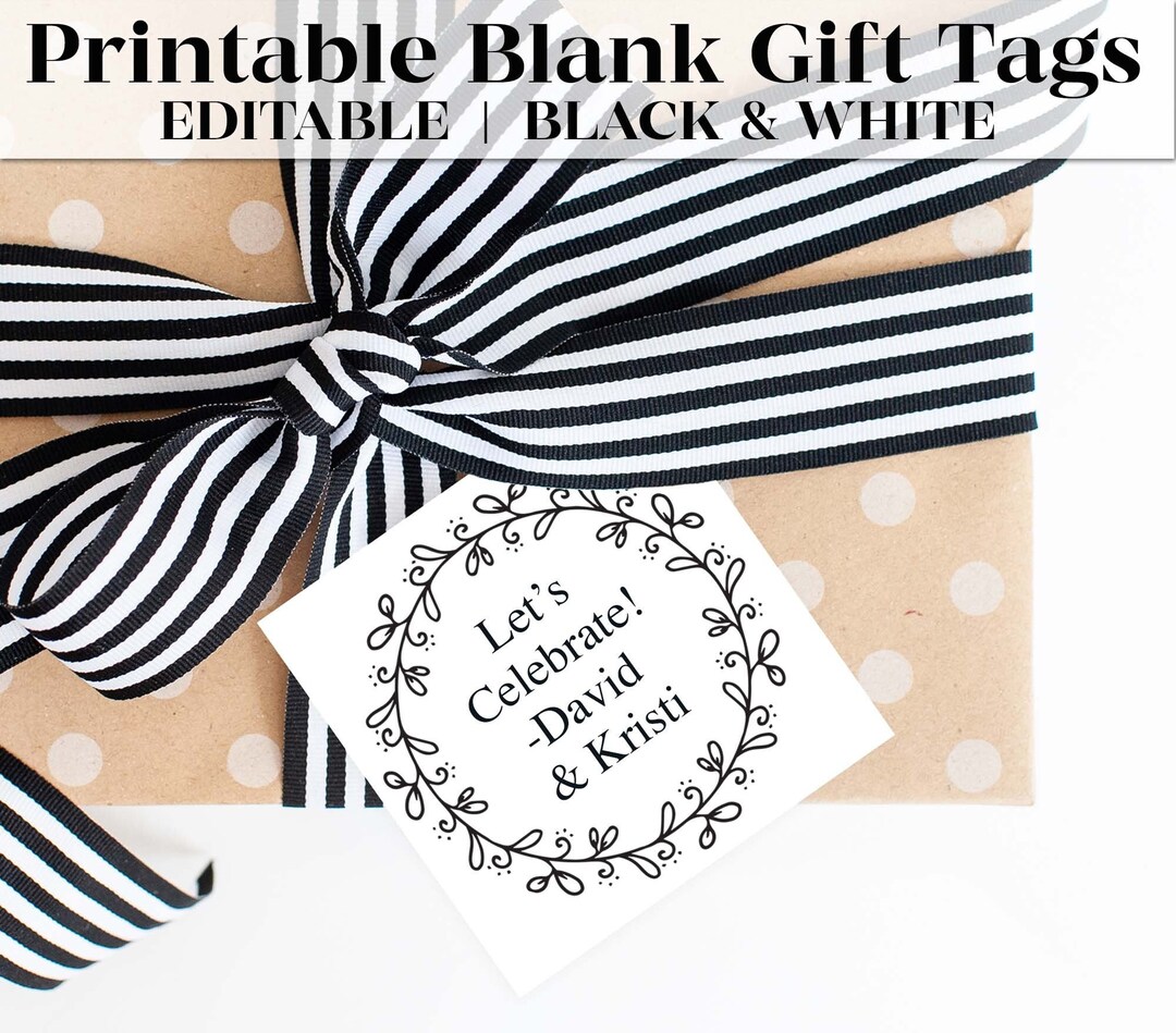 Printable Present Tag | Editable PDF Gift Tag | Favor Tags | Commercial ...