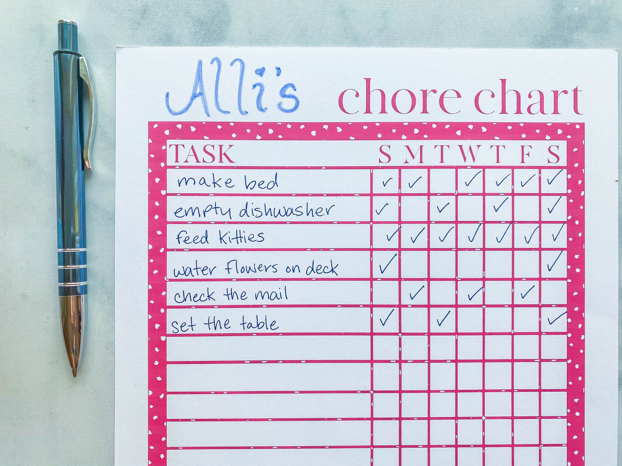 Colorful Dotted Chore Charts Kids Chore Chart Responsibility Chart ...