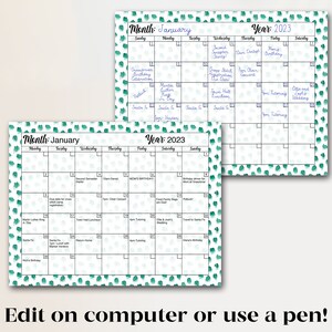 Editable & Printable Blank Calendar Pages | Perpetual Calendar ...