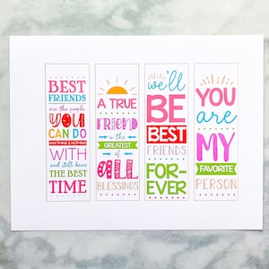 Printable Bookmarks for Friends | Literary Gifts | Bookish Gifts | Book ...