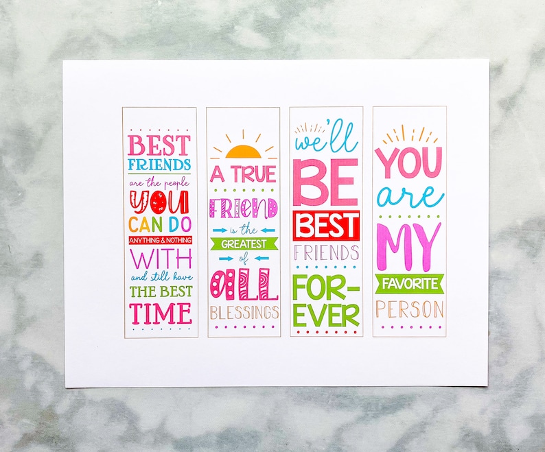 Printable Bookmarks for Friends | Literary Gifts | Bookish Gifts | Book ...