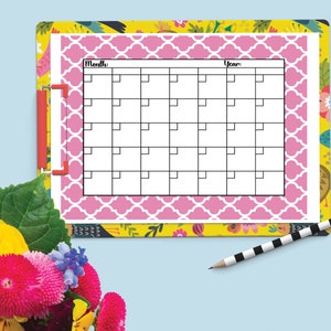 24 Quatrefoil Blank Planning Calendars in Lots of Colors | Printable ...