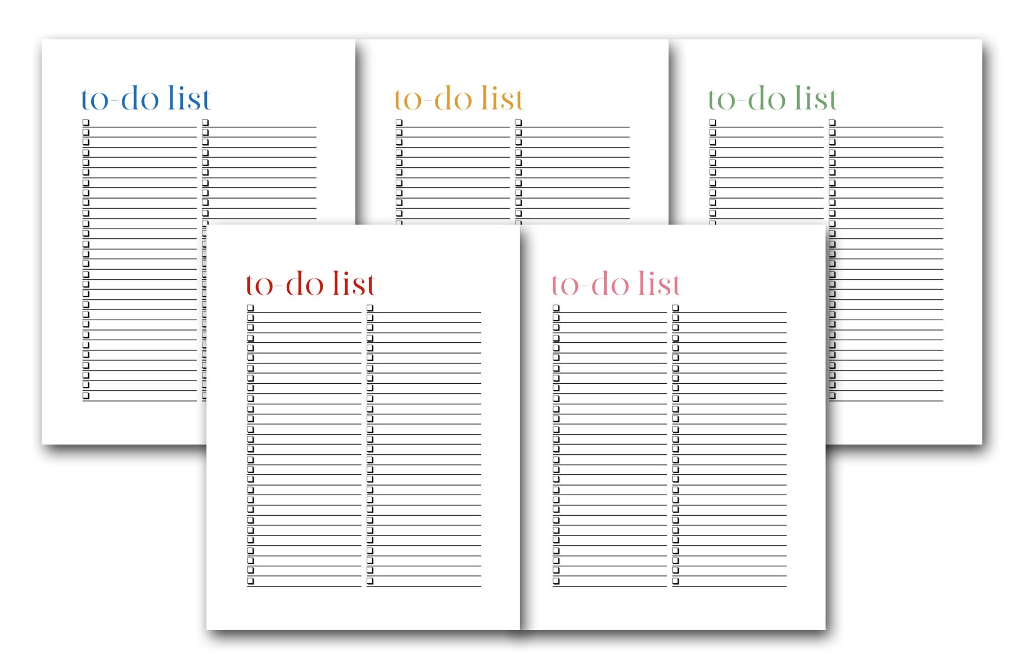 Printable to Do List in 5 Color Options | To-do List | Checklist ...