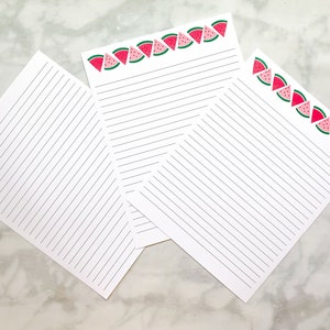 Watermelon Lined Stationery Printables | Summer Stationery | Printable ...