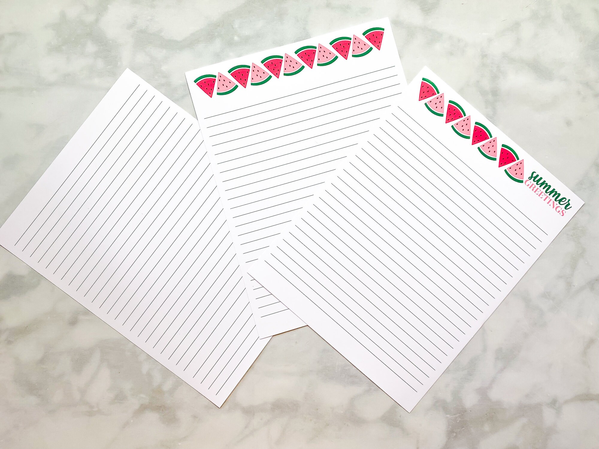 Watermelon Lined Stationery Printables | Summer Stationery | Printable ...