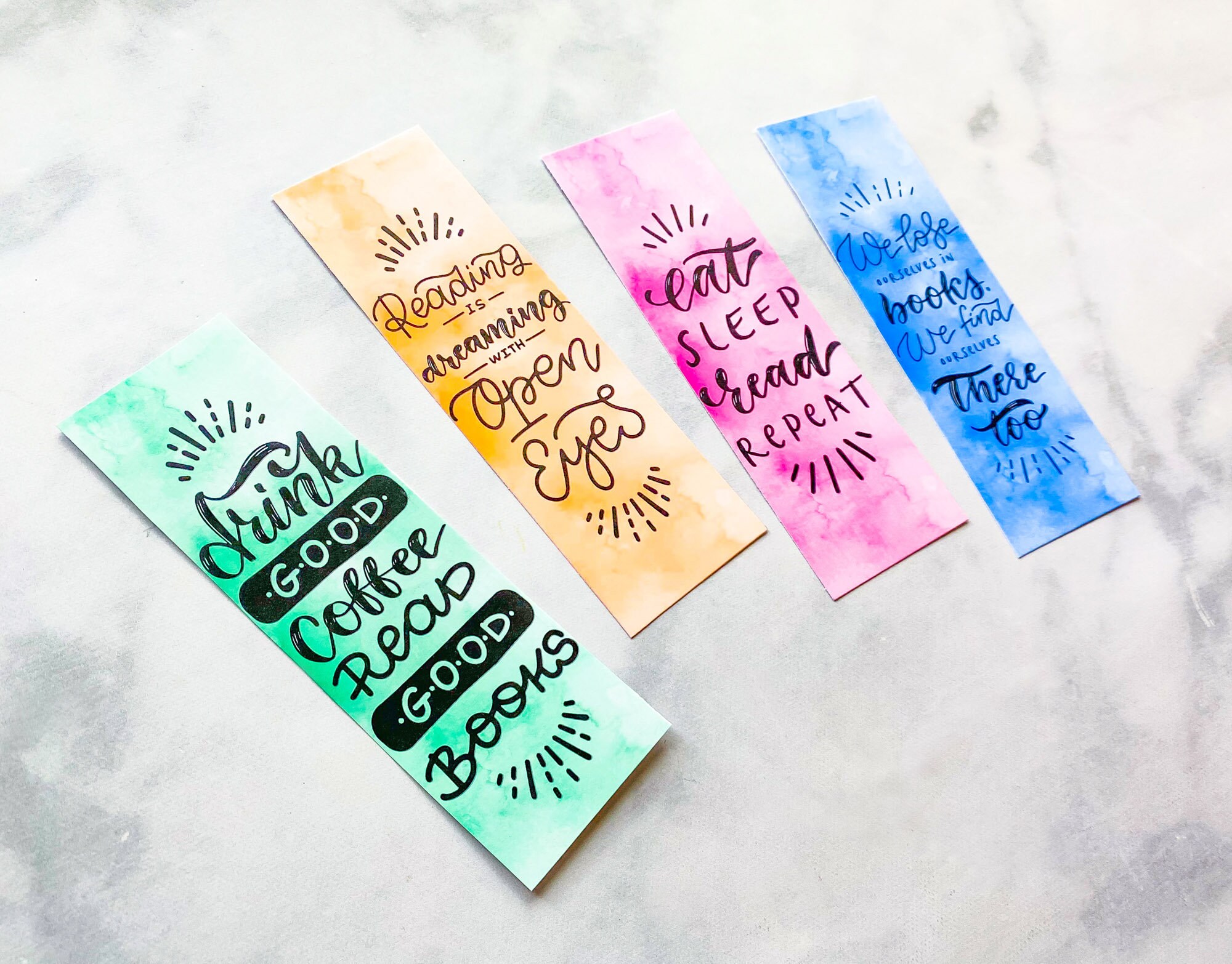 Printable Bookmarks | Book Lover Gift | Printable Bookmark Set With ...