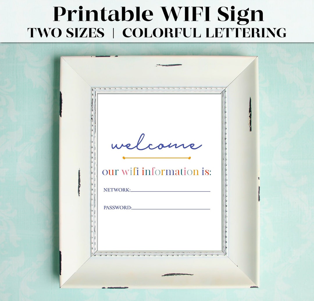 Printable Wifi Sign | Wifi Password Sign | Airbnb Wifi Sign | Wifi ...