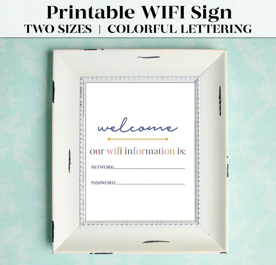Printable Wifi Sign | Wifi Password Sign | Airbnb Wifi Sign | Wifi ...