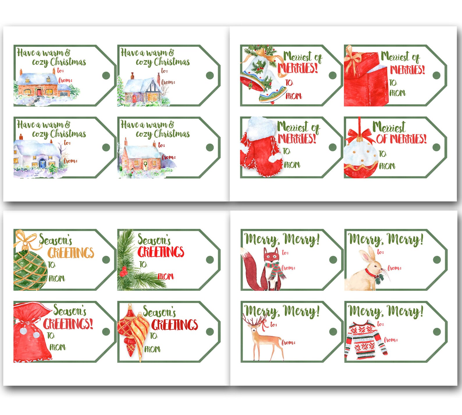 50+ Printable Christmas Gift Tags | Christmas Tags | Stocking Tags ...