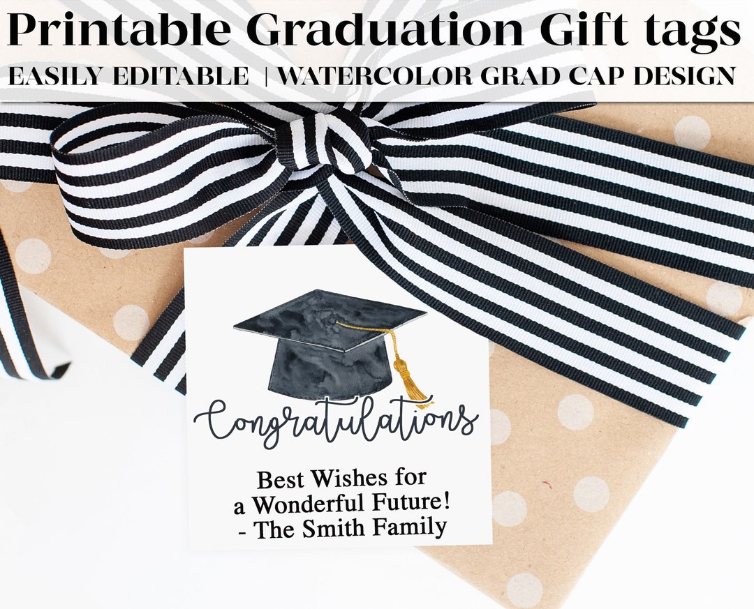 Printable Congratulations Graduation Tags | Editable | CONGRATS Gift ...