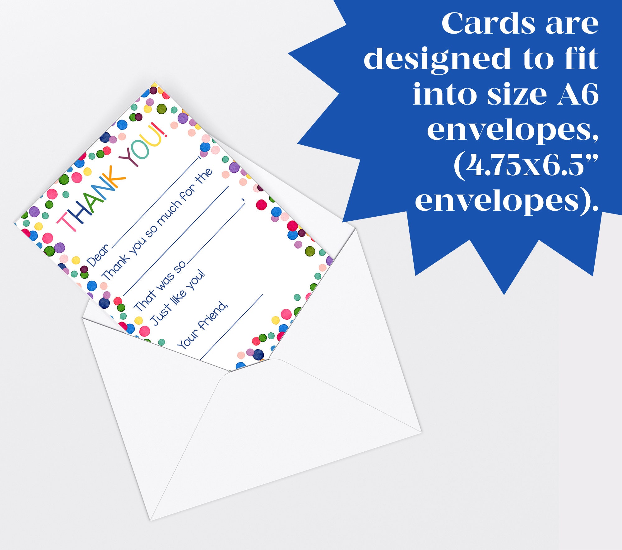 Fill-in-the-blank Thank You Cards Printable for Kids | Thank You Notes ...