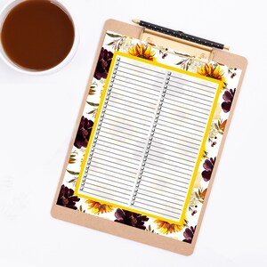 Sunflower to Do List Printable | Editable List | Editable Printable ...