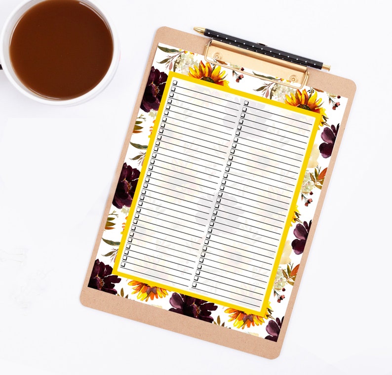 Sunflower to Do List Printable | Editable List | Editable Printable ...