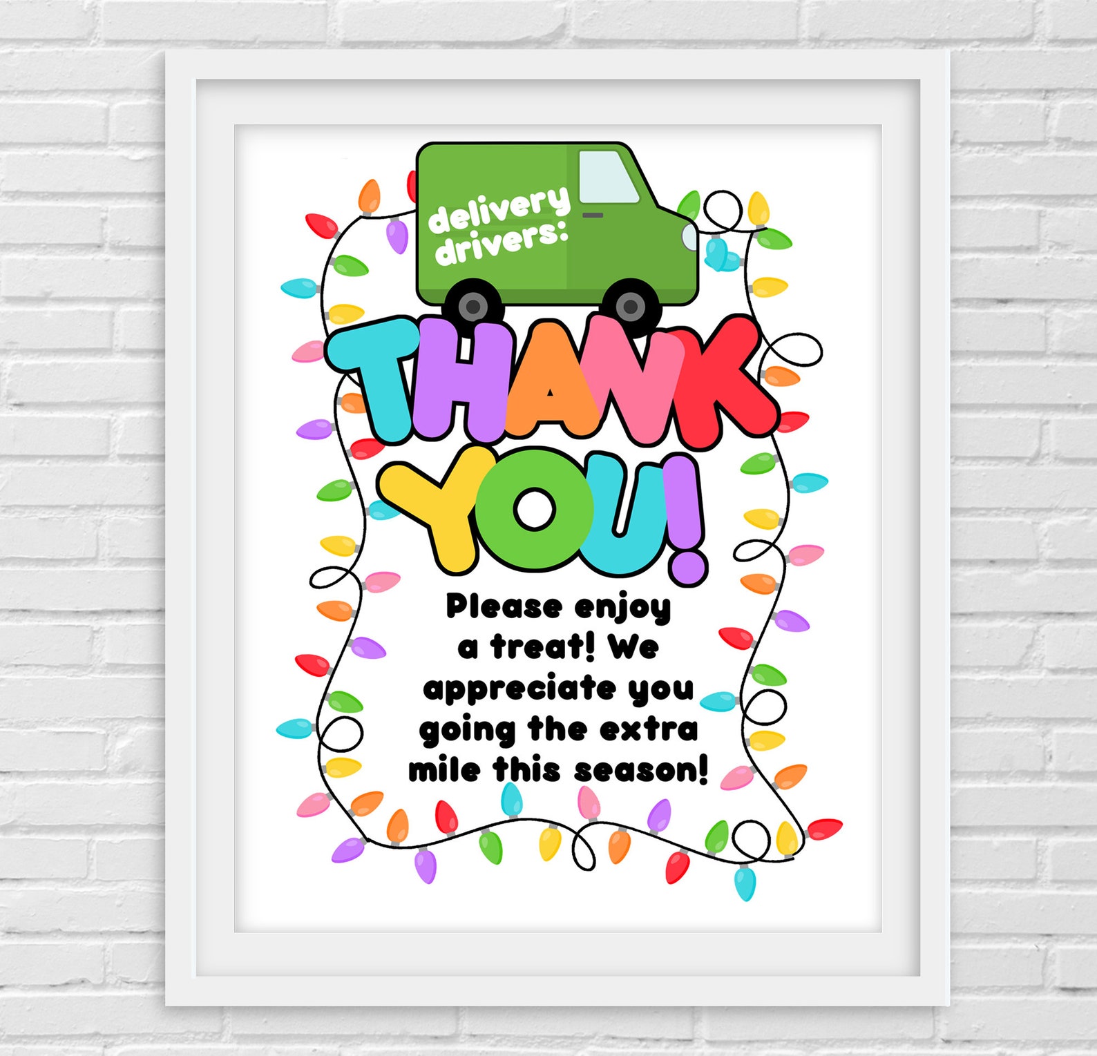 Colorful Delivery Thank You Printable for the Holidays | Printable ...