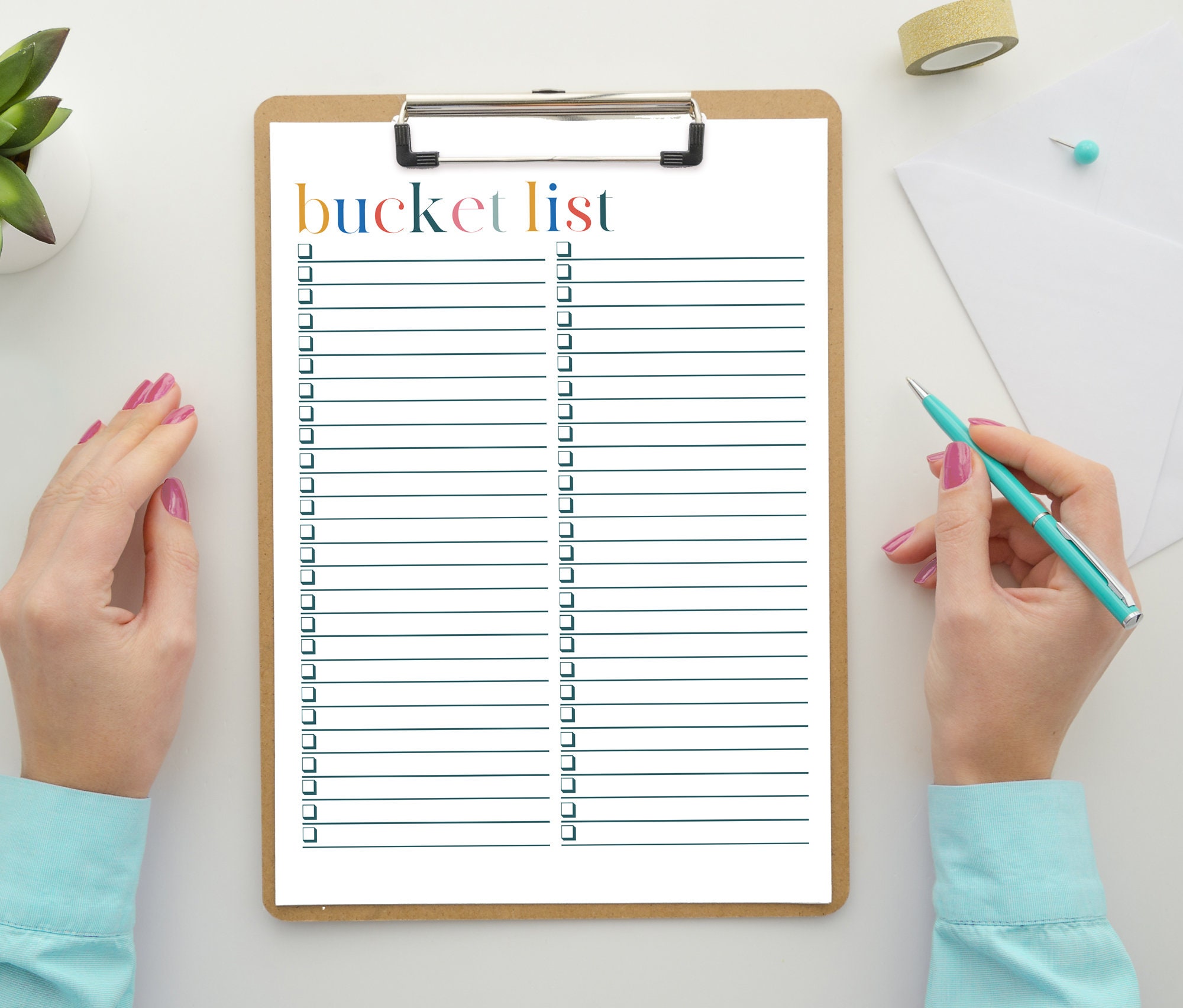 Bucket List Printable | Instant Download | A4-a5-letter-sized PDF ...