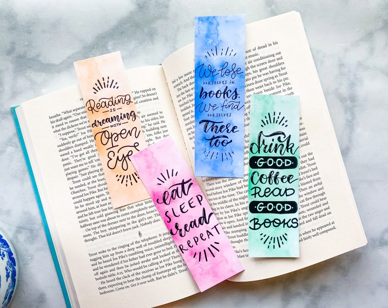 Printable Bookmarks | Book Lover Gift | Printable Bookmark Set With ...