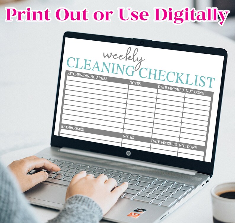 Editable Cleaning Checklist Printables | Daily/weekly/monthly Cleaning ...