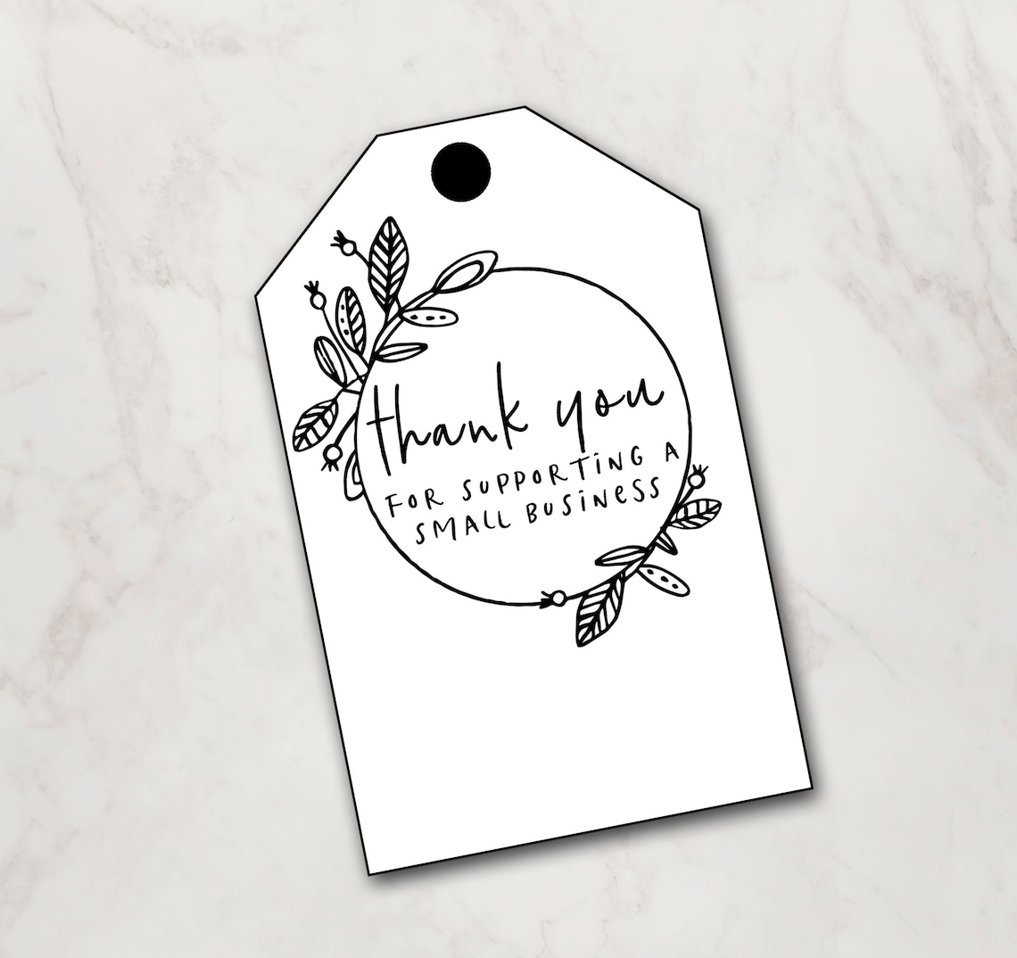 Small Business Thank You Tag Printables | Editable Template for ...