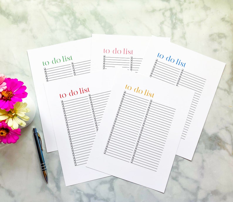 Printable to Do List in 5 Color Options | To-do List | Checklist ...