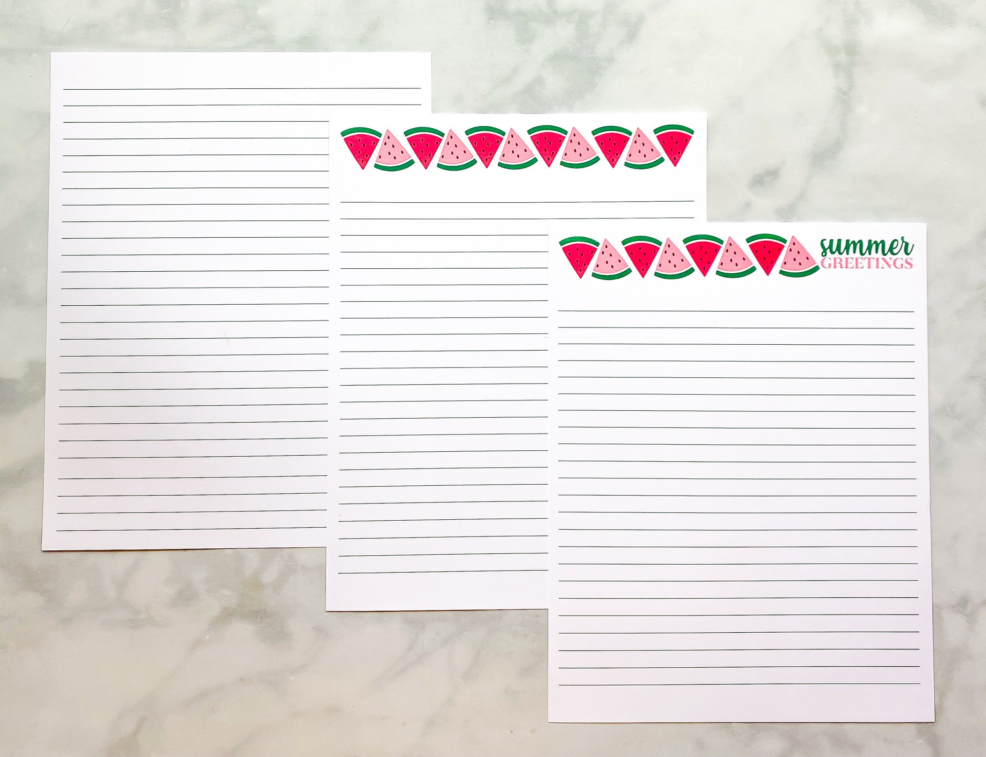 Watermelon Lined Stationery Printables | Summer Stationery | Printable ...
