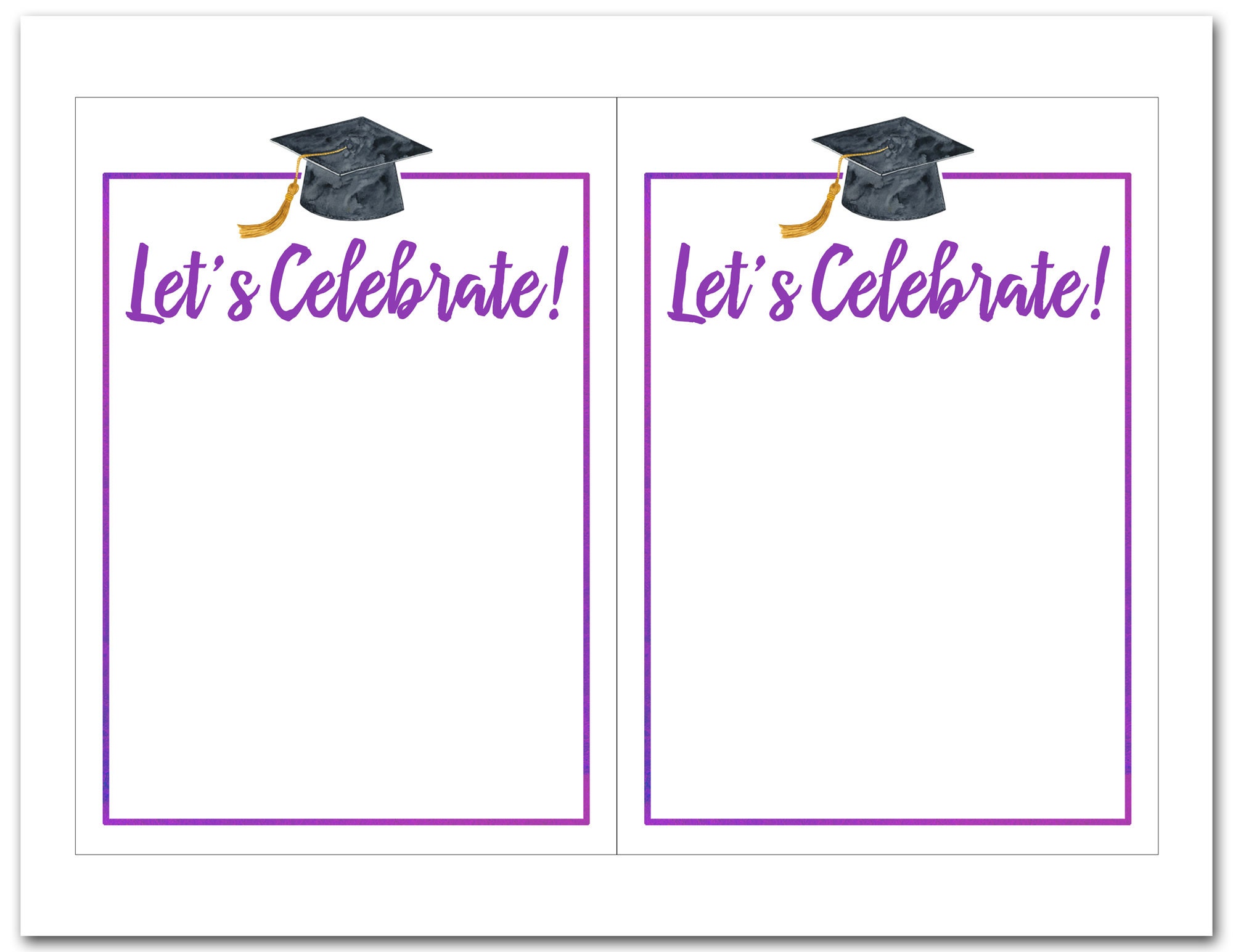 Printable Graduation Party Invitation With Purple Accents | Editable ...