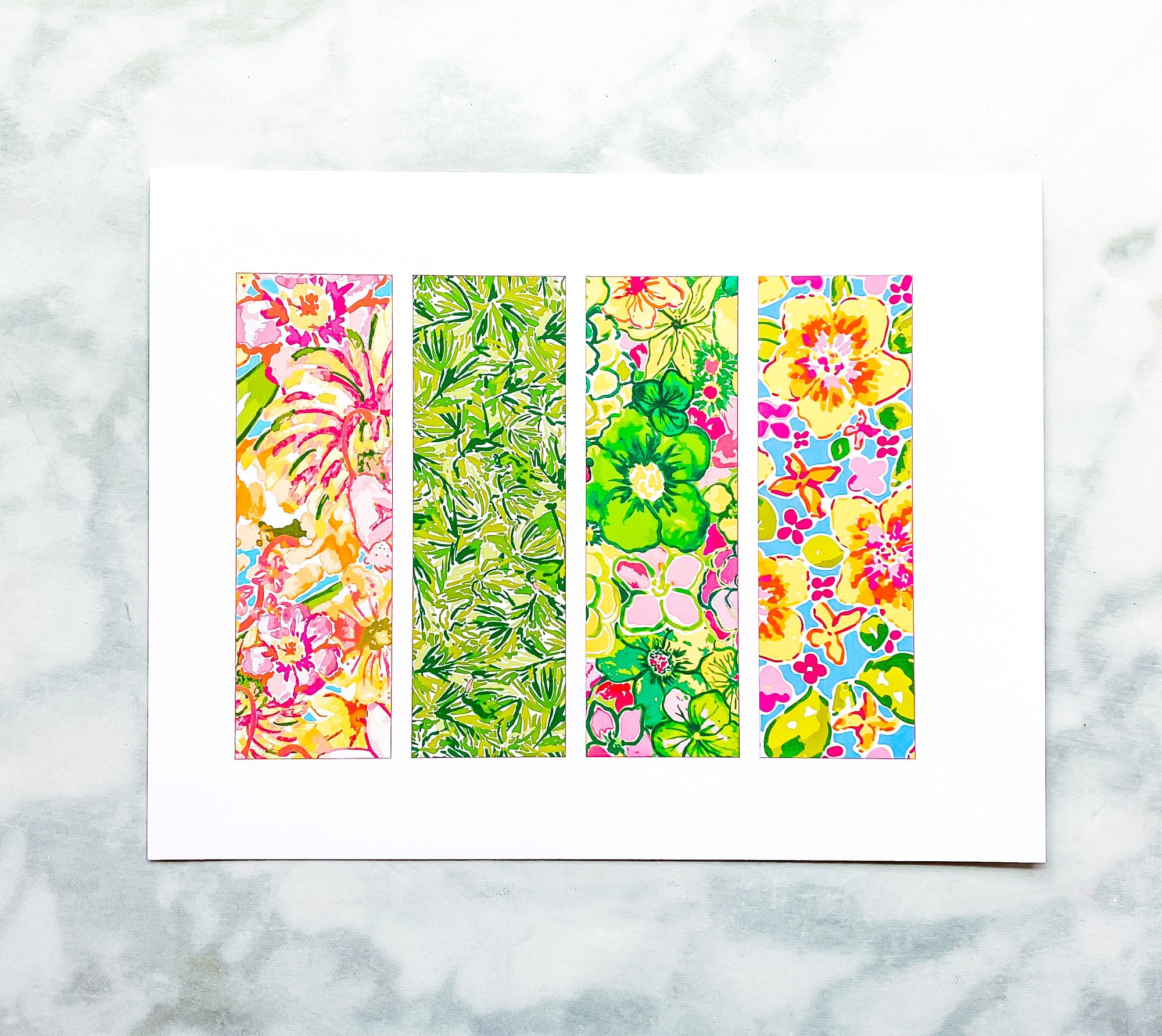 Preppy Printable Bookmarks With Fun Floral Tropical Design | Aesthetic ...