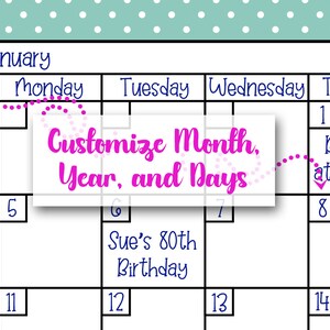 24 Polka Dot Blank Calendars in Lots of Colors | Printable Calendar ...