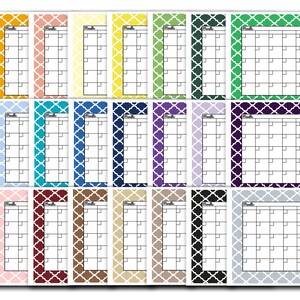 24 Quatrefoil Blank Planning Calendars in Lots of Colors | Printable ...