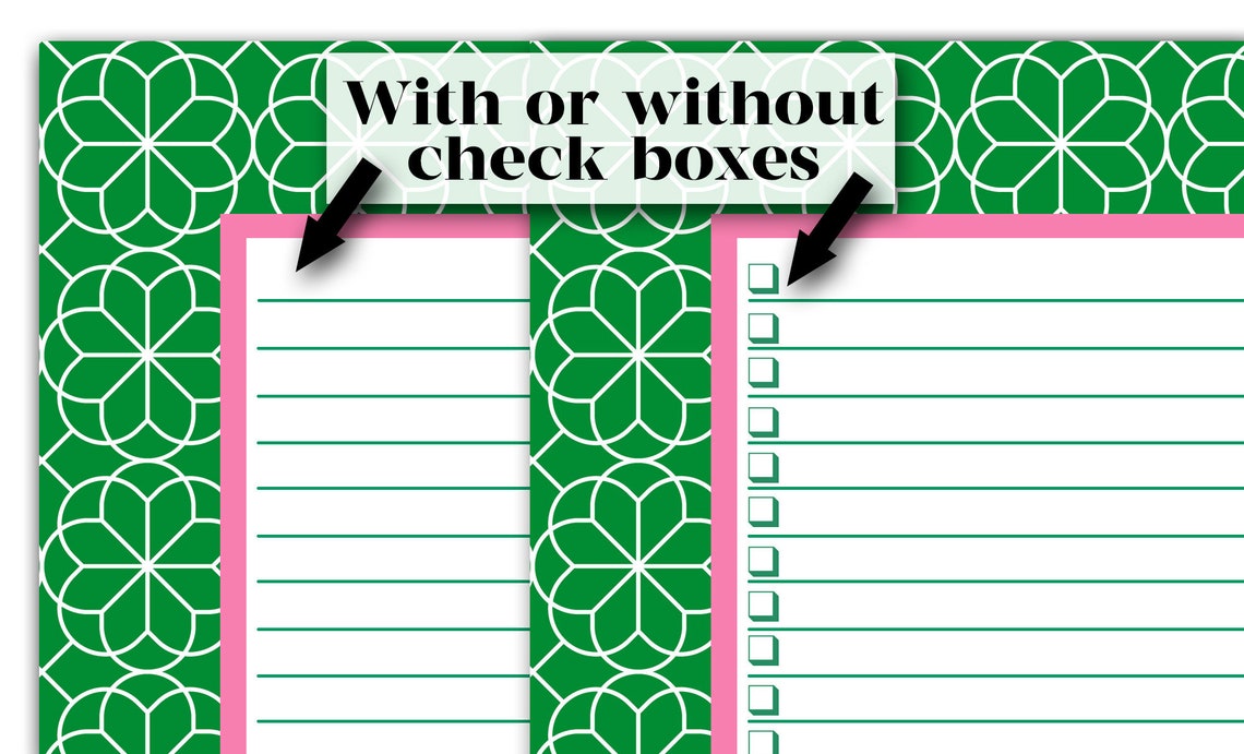 Preppy Printable Checklist | Green, Pink, White Toile to Do List ...