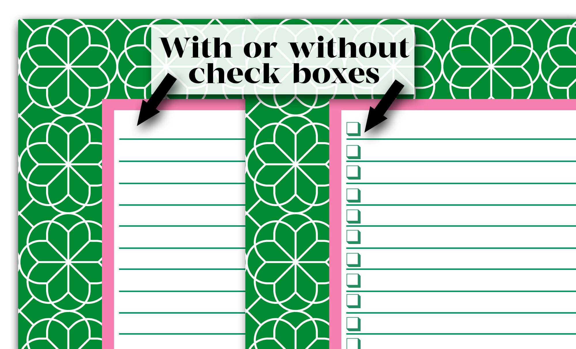 Preppy Printable Checklist | Green, Pink, White Toile to Do List ...