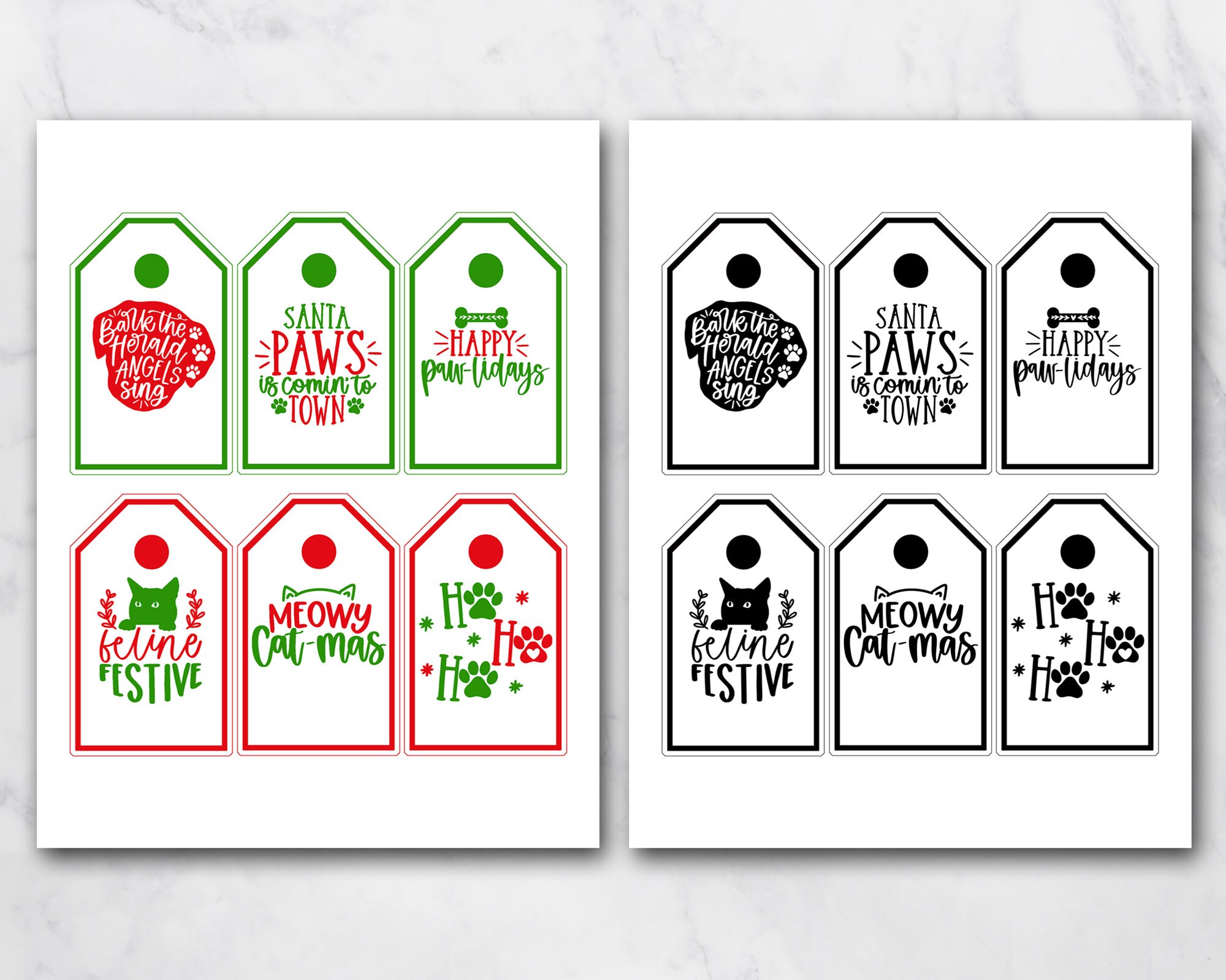 Pet Gift Tags | Printable Christmas Tags for Pet Gifts | Holiday Gift ...