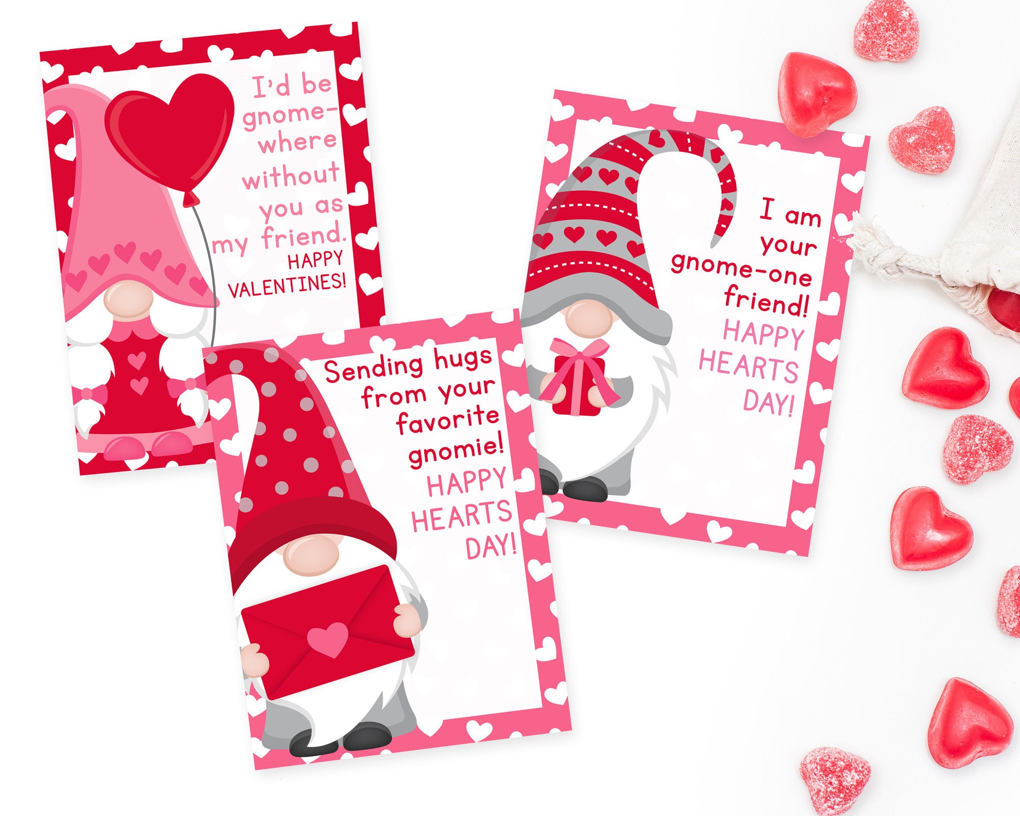 Printable Gnome Class Valentines Valentine Gnome Classroom Valentines ...