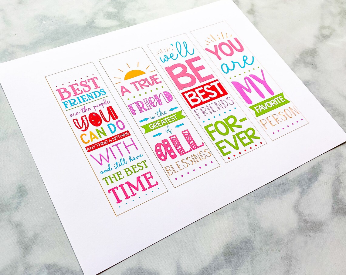 Printable Bookmarks for Friends | Literary Gifts | Bookish Gifts | Book ...