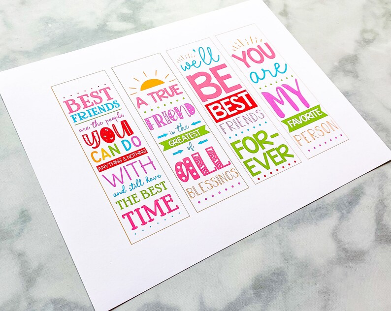 Printable Bookmarks for Friends | Literary Gifts | Bookish Gifts | Book ...