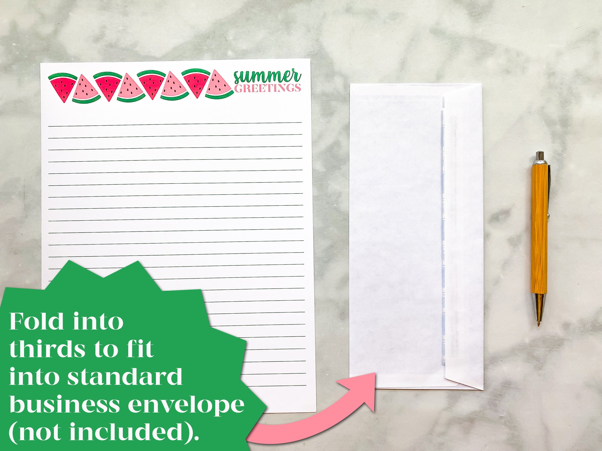 Watermelon Lined Stationery Printables | Summer Stationery | Printable ...