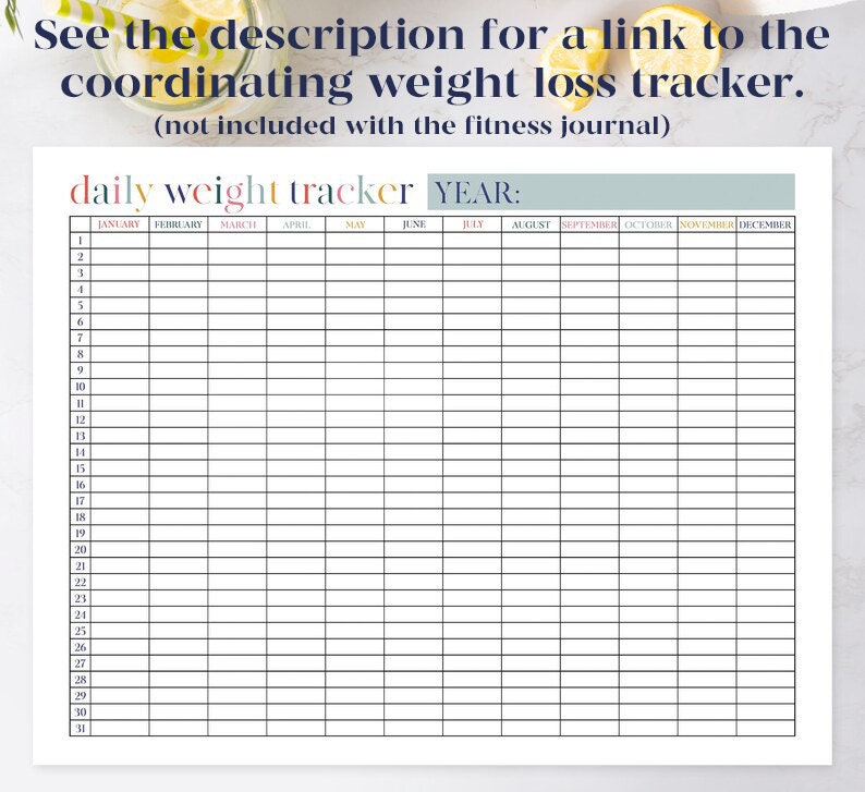 Editable and Printable Fitness Tracker | Fitness Journal | Fitness ...