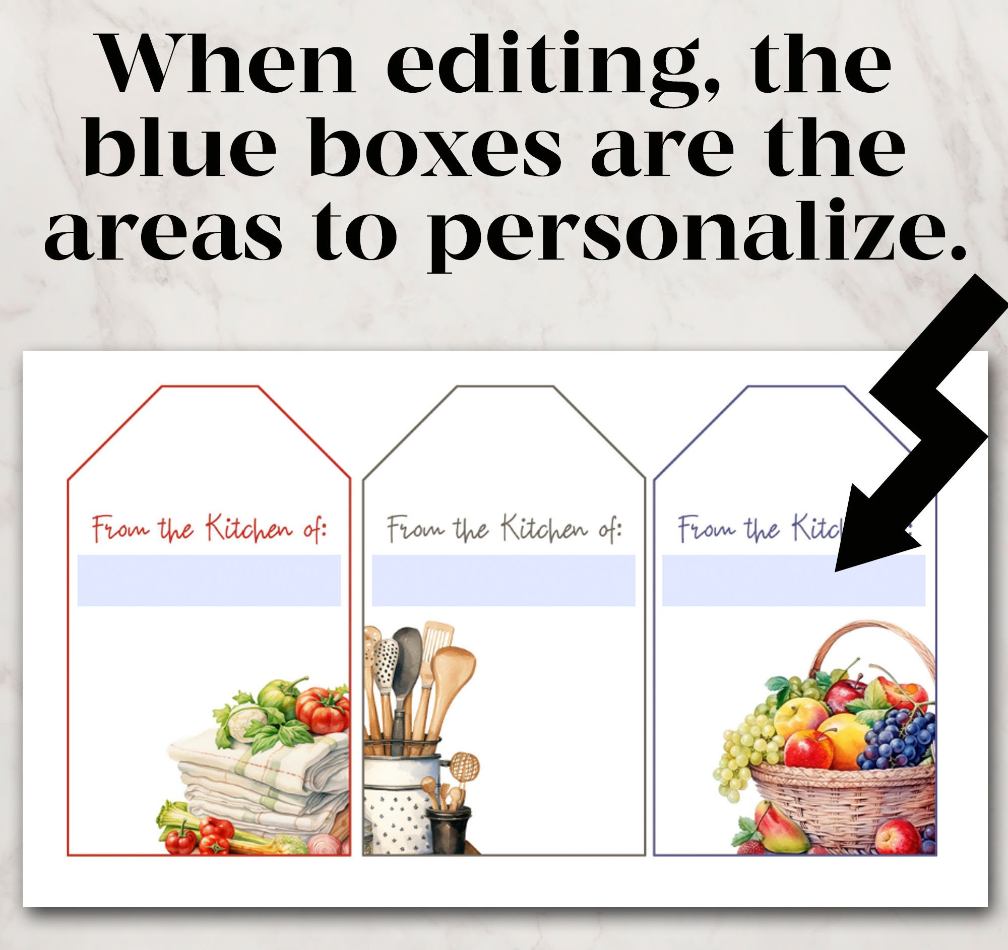 Printable FROM THE KITCHEN of Labels | Baking Labels Hang Tags ...