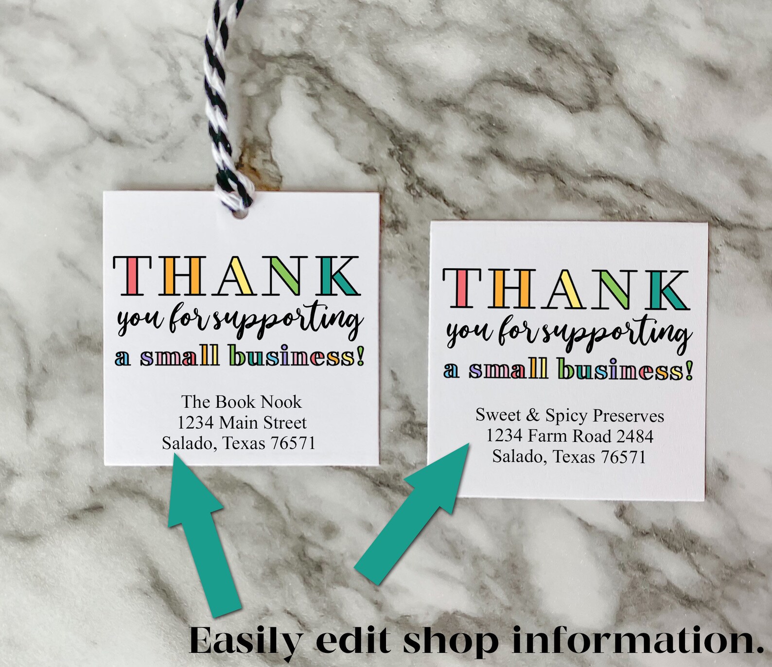 Printable Thank You Tags for Small Businesses | Editable Template ...
