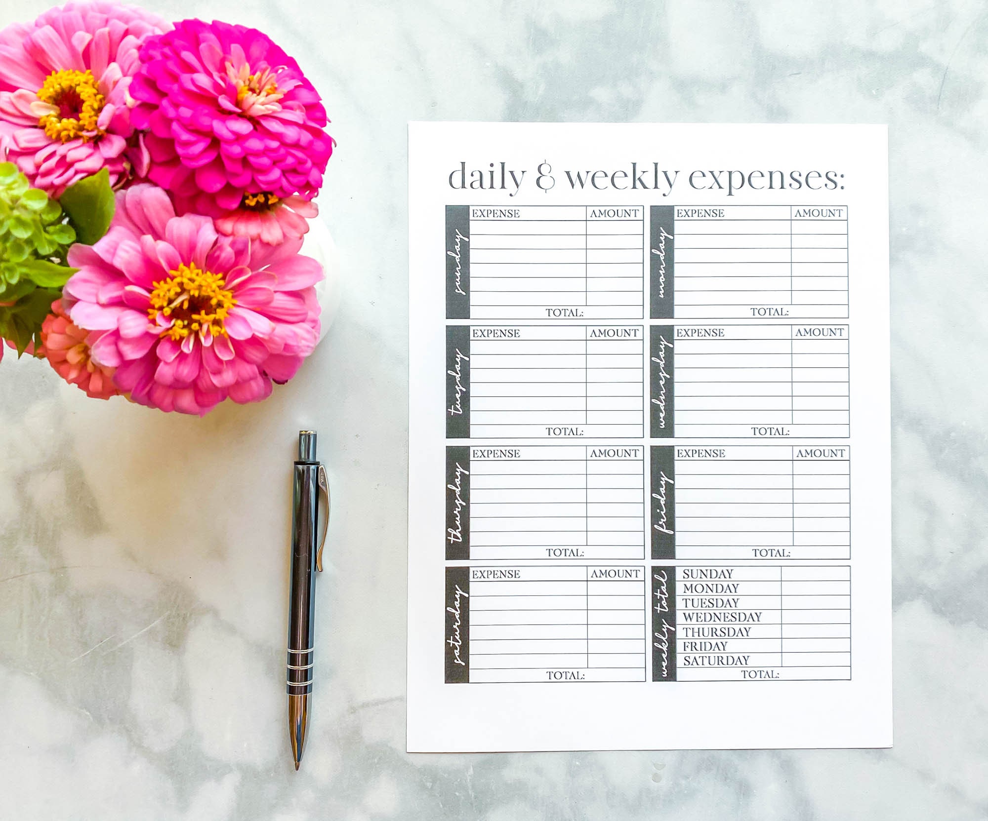 Daily/weekly Expense Tracker Printable | Finance Tracker | Expense ...