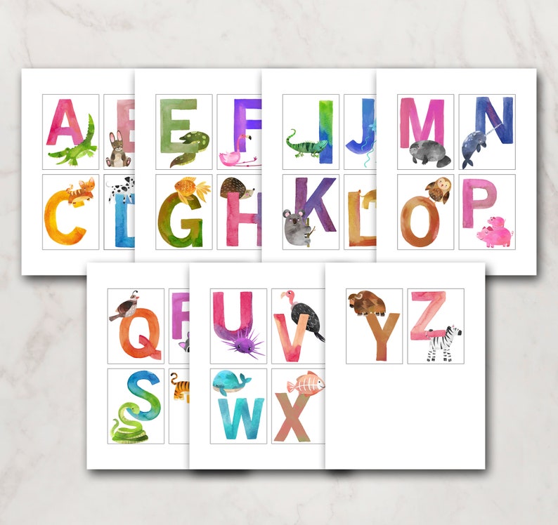 Printable Flash Cards for Kids | Animal Alphabet Cards | Toddler Flash ...